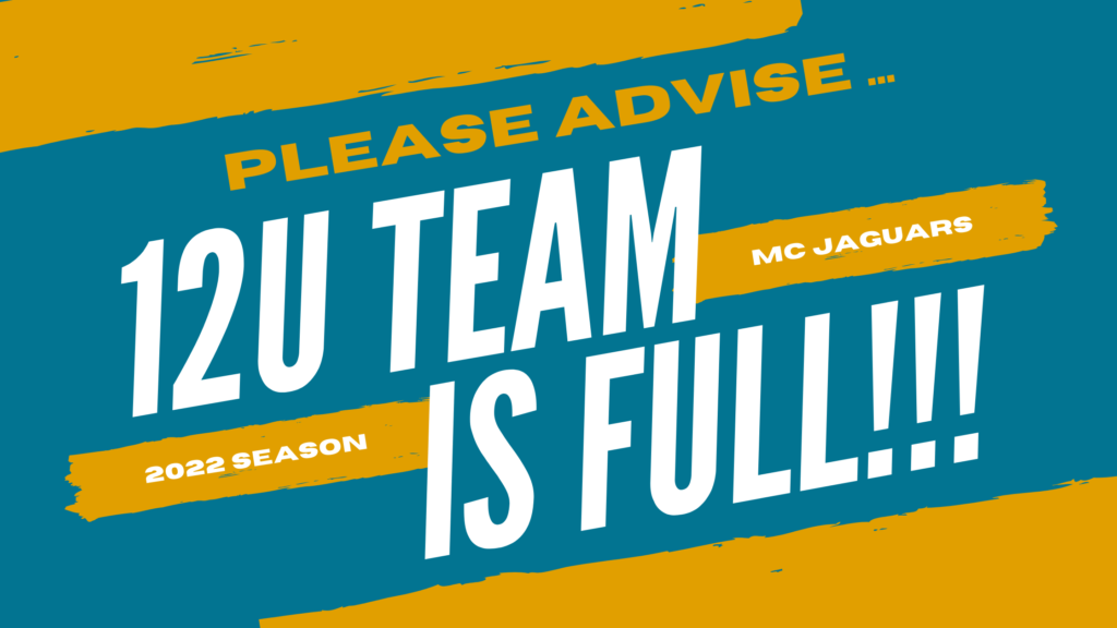 12U Team is Full for 2022 | Martin County Jaguars